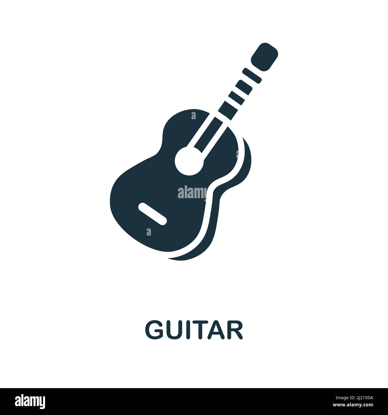 Guitar icon. Monochrome simple Guitar icon for templates, web design ...