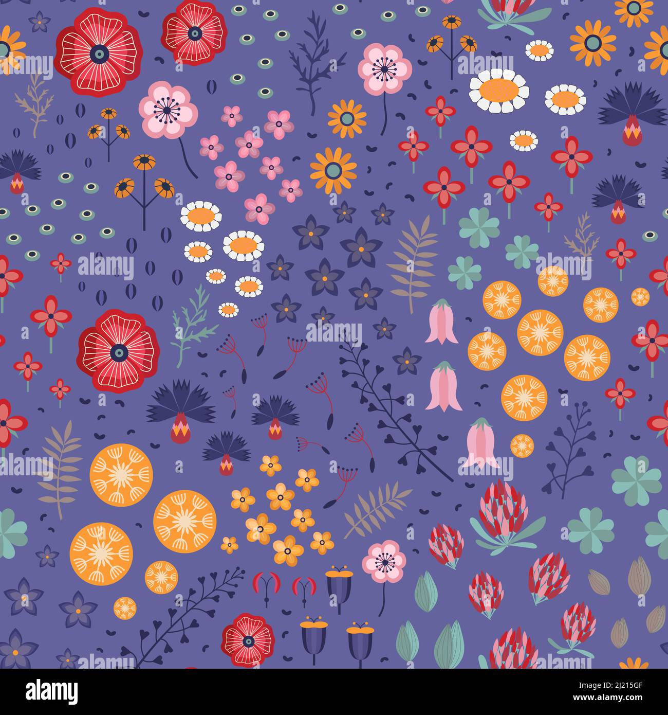 Seamless pattern meadow wild Stock Vector Images - Alamy
