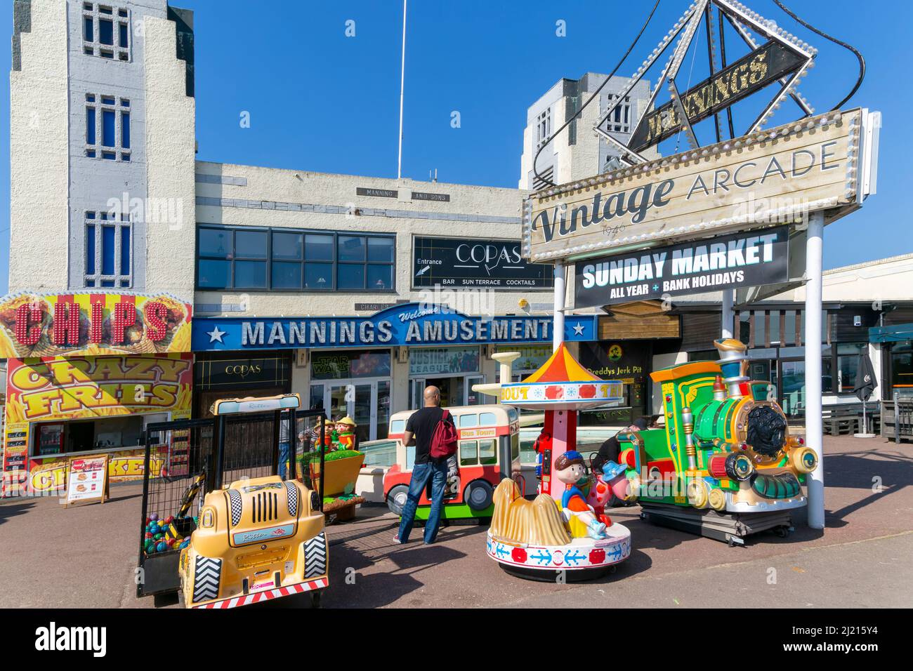 Traditional seaside amusements and children's rides, Mannings ...