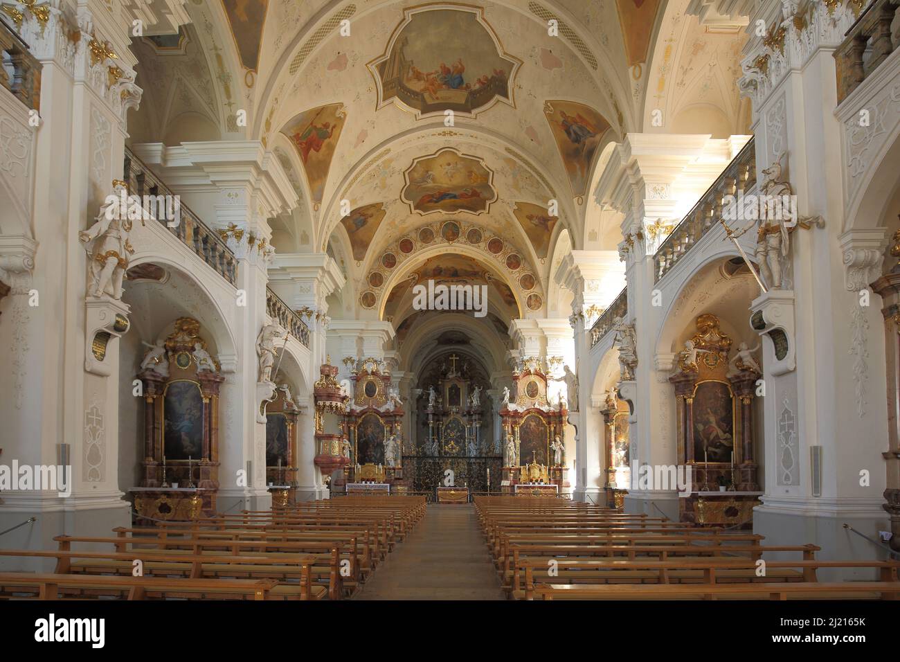 Interior view of baroque monastery church in St. Peter, Baden ...