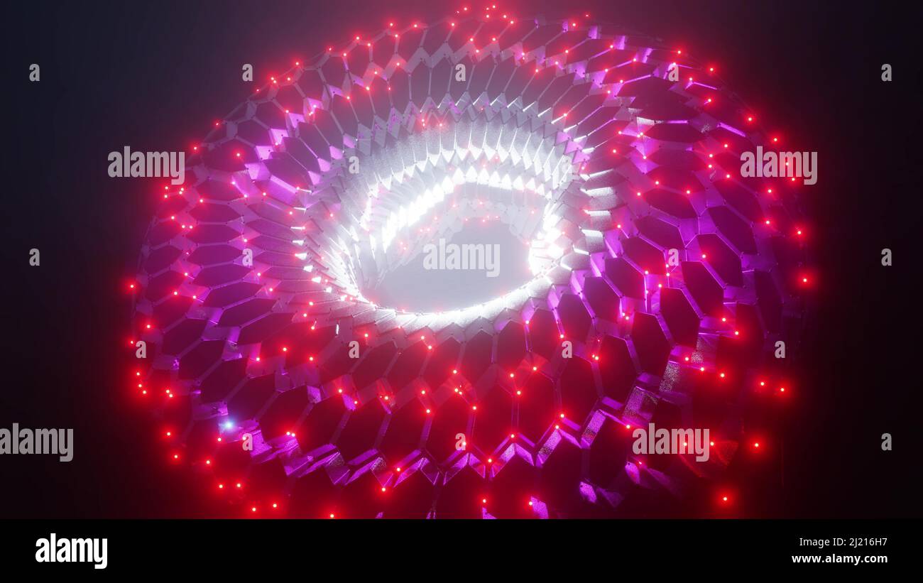 3d illustration of 4K UHD glowing metal torus Stock Photo - Alamy