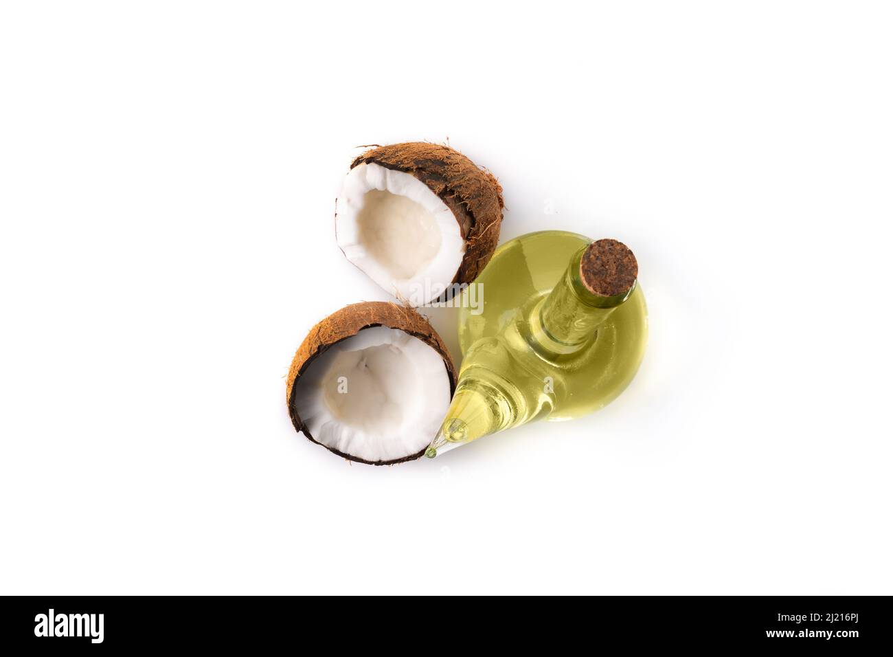 Coconut oil isolated on white background Stock Photo - Alamy