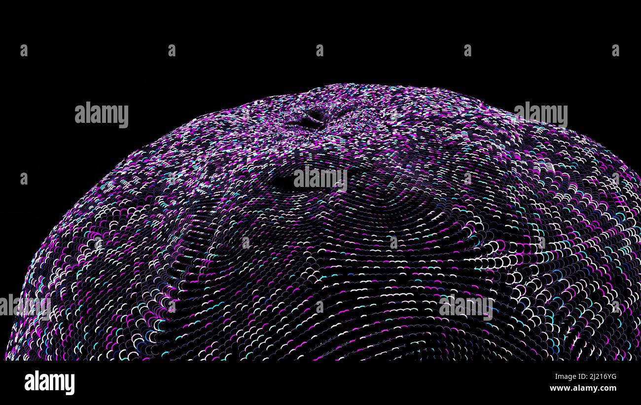 3d illustration of 4K UHD glowing spheres in darkness Stock Photo - Alamy