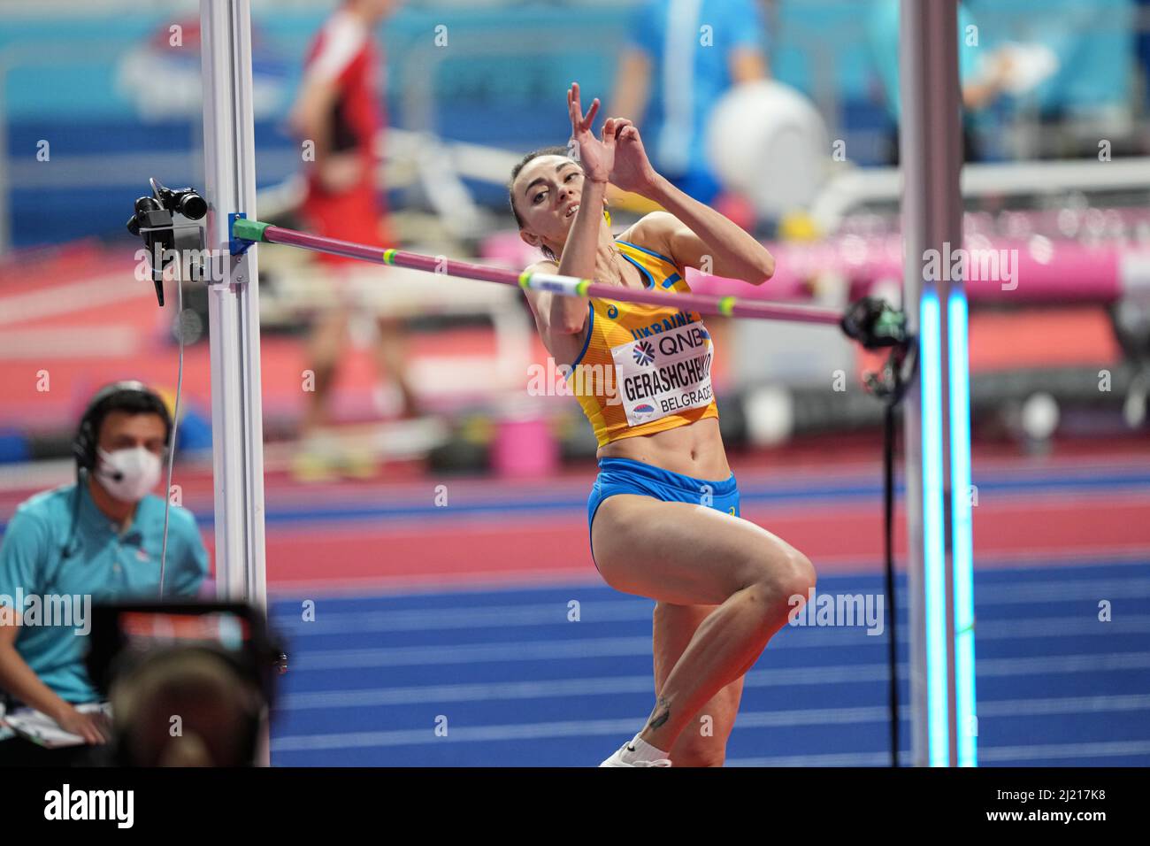 Iryna Gerashchenko participating in the 2022 Belgrade Indoor World ...
