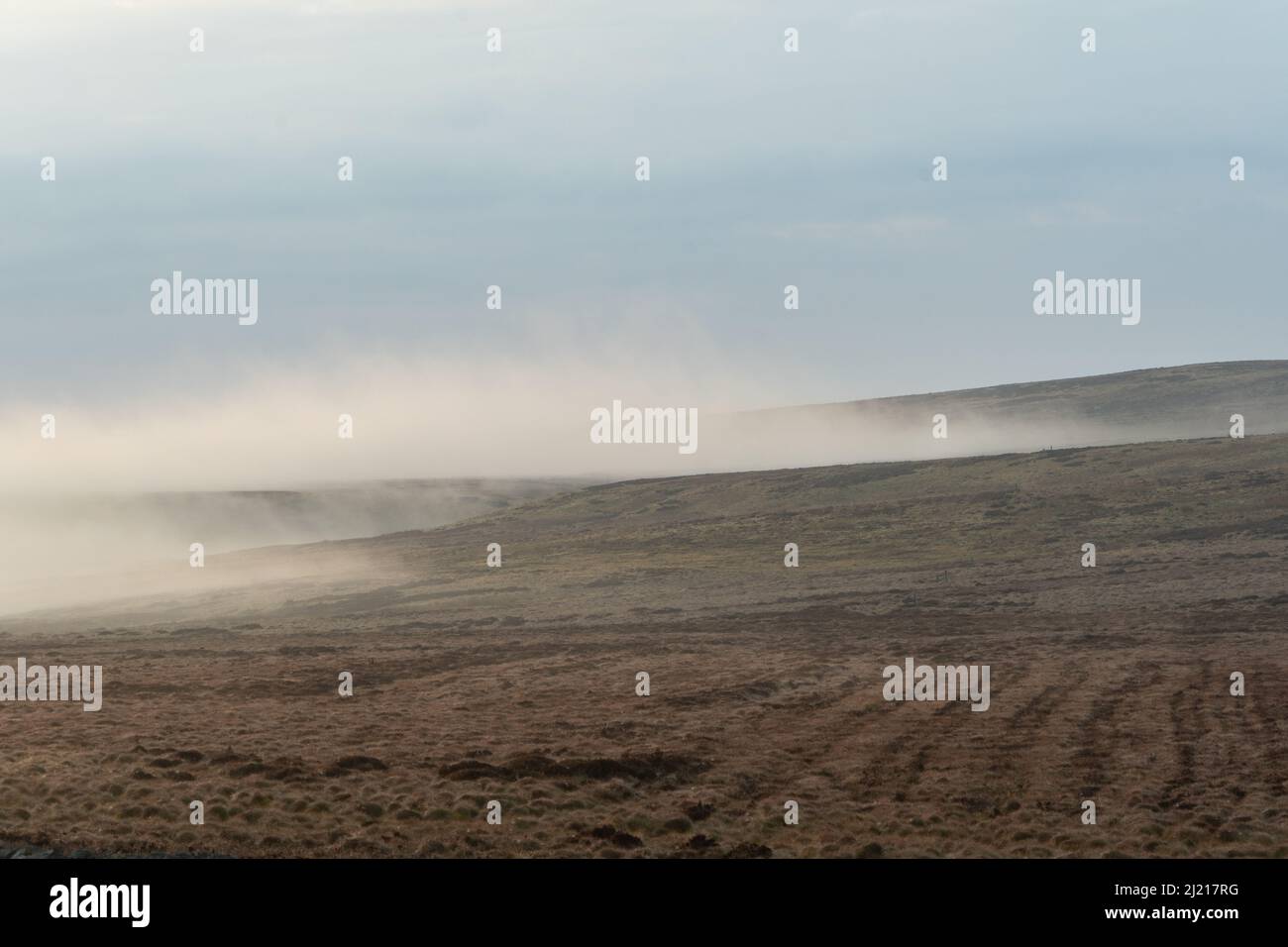 Mist over a moor in Northumberland, UK Stock Photo - Alamy