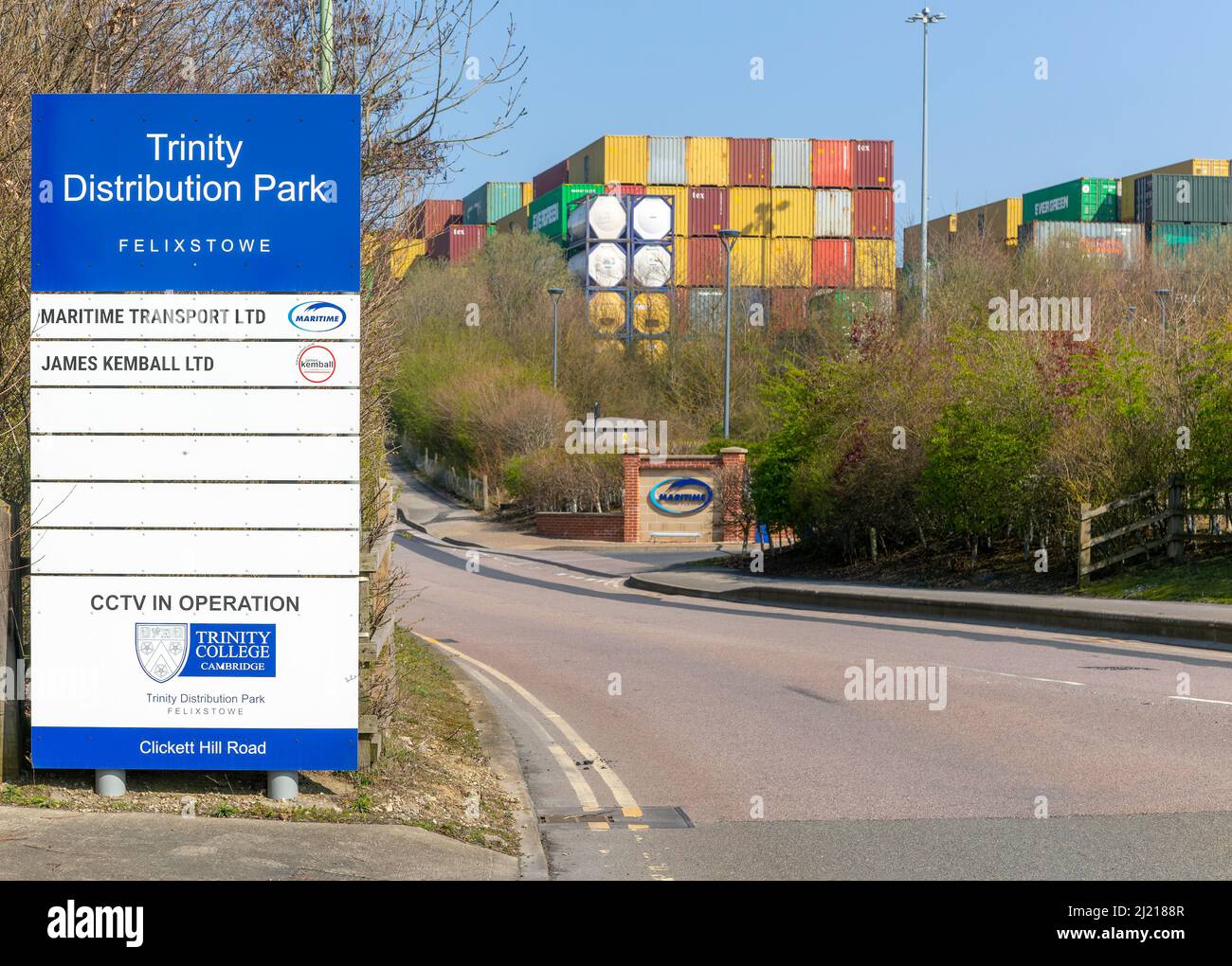 Sign for Trinity Distribution Park, Port of Felixstowe, Suffolk ...
