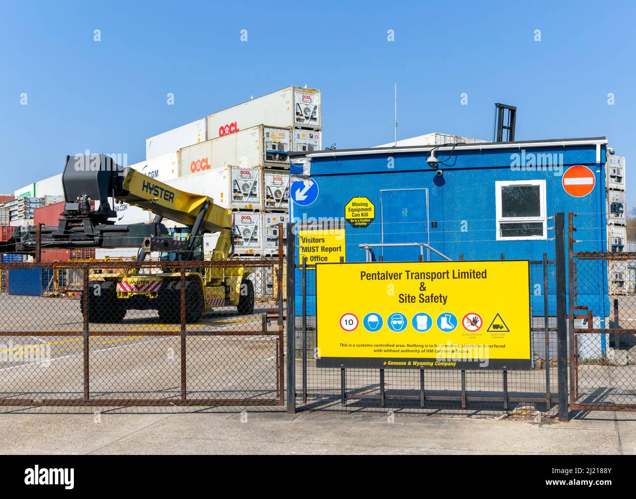 Hyster container carrier reach stacker, Pentalver Transport container ...