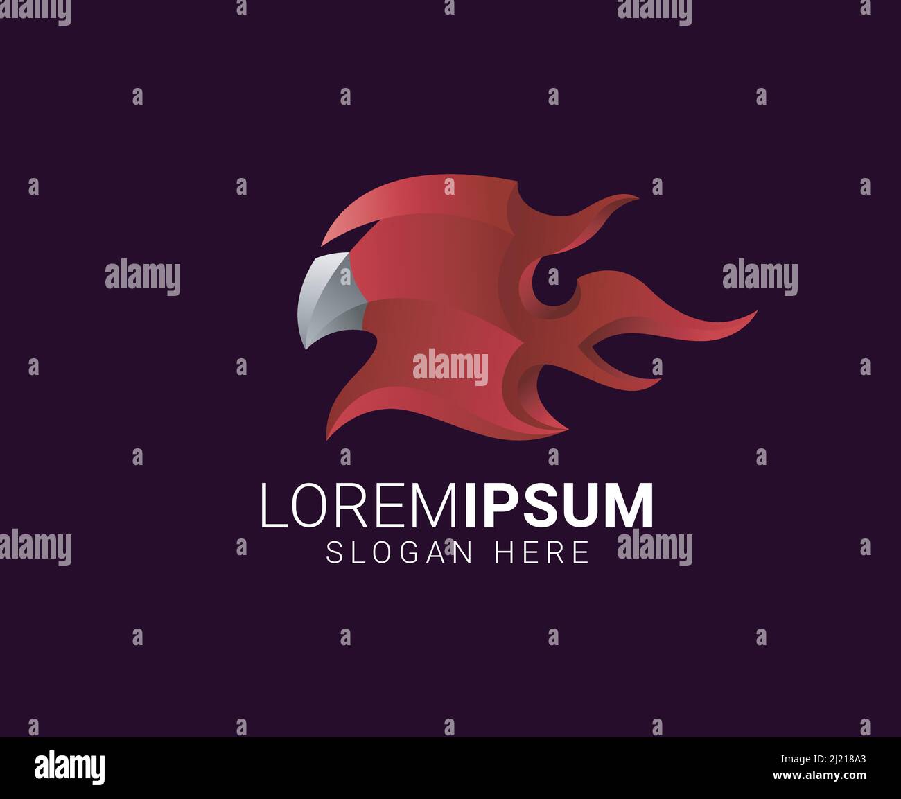 Eagle Hawk Mascot gradient Logo design vector Stock Vector Image & Art ...