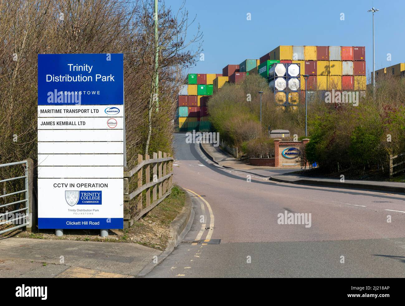 Sign for Trinity Distribution Park, Port of Felixstowe, Suffolk ...