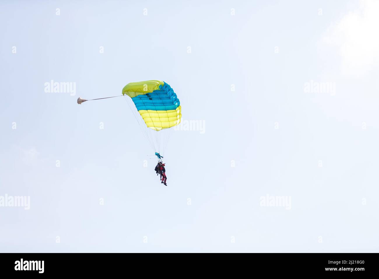 Skydiver freedom concept vintage color Stock Photo - Alamy
