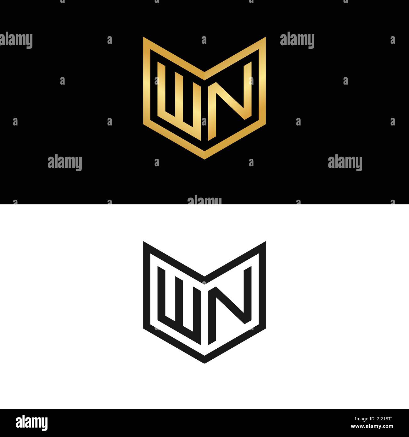 golden initial letter WN logo design vector Stock Vector Image & Art ...