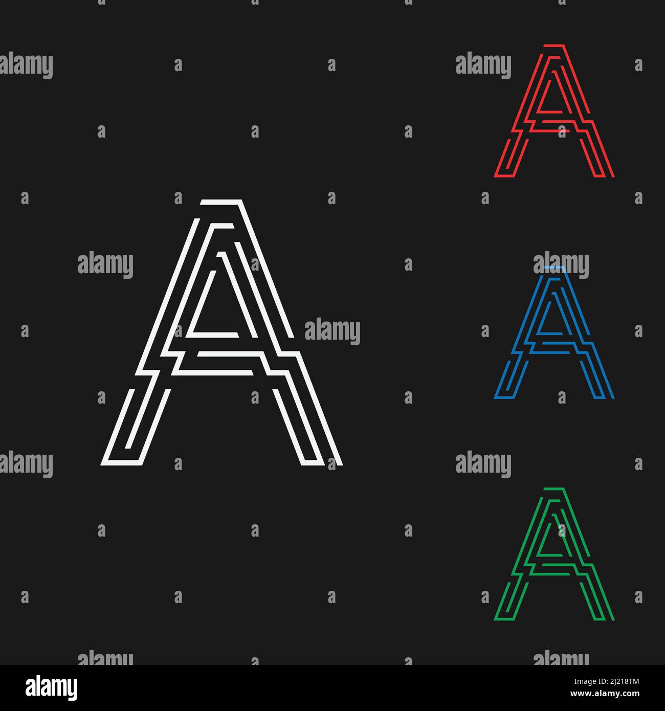 Initial letter A circuit chip line art Logo Design Vector Stock Vector ...