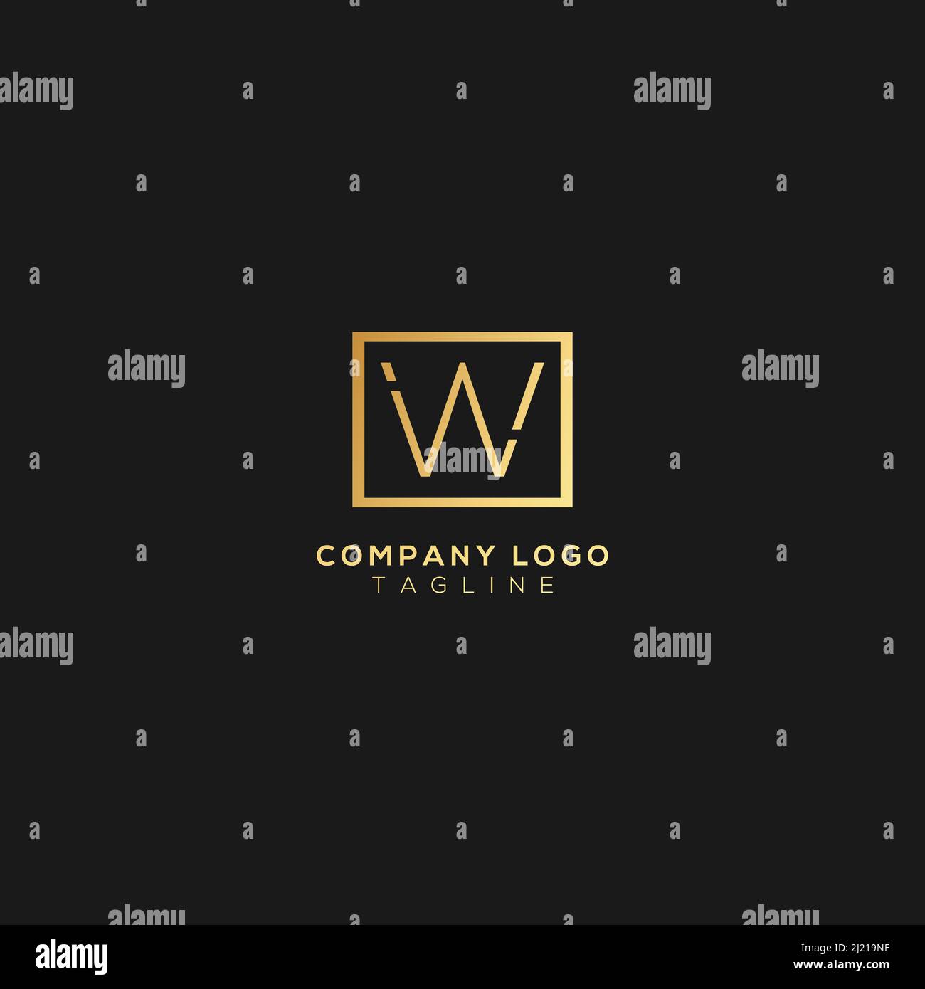 Minimal awesome trendy W letter professional logo design template on ...