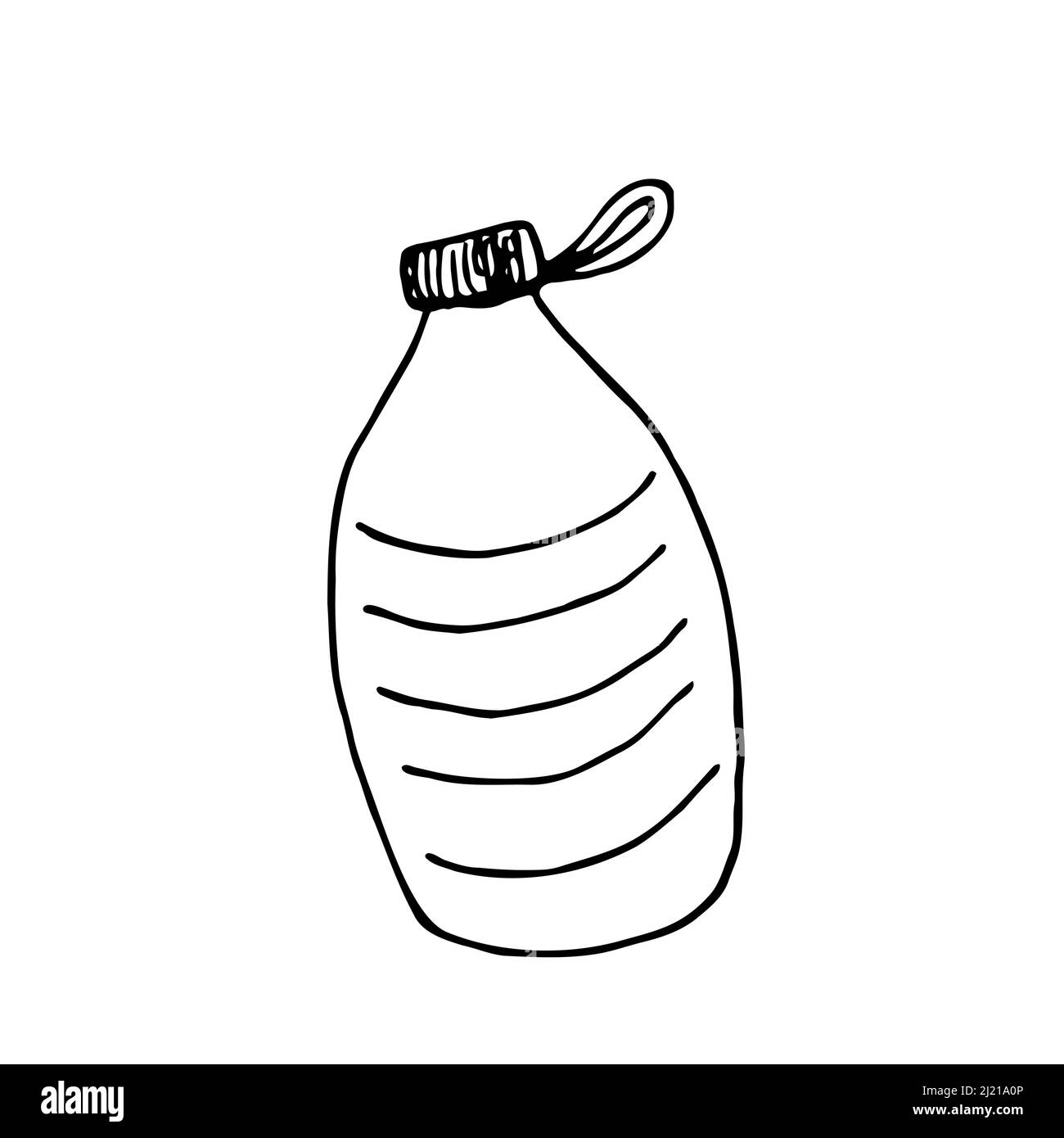 Vector sketch of plastic bottle. Hand draw illustration. Plastic ...