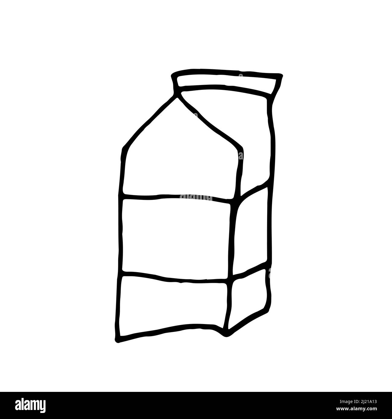 Carton box of milk hand drawn outline doodle icon. Dairy product - milk ...