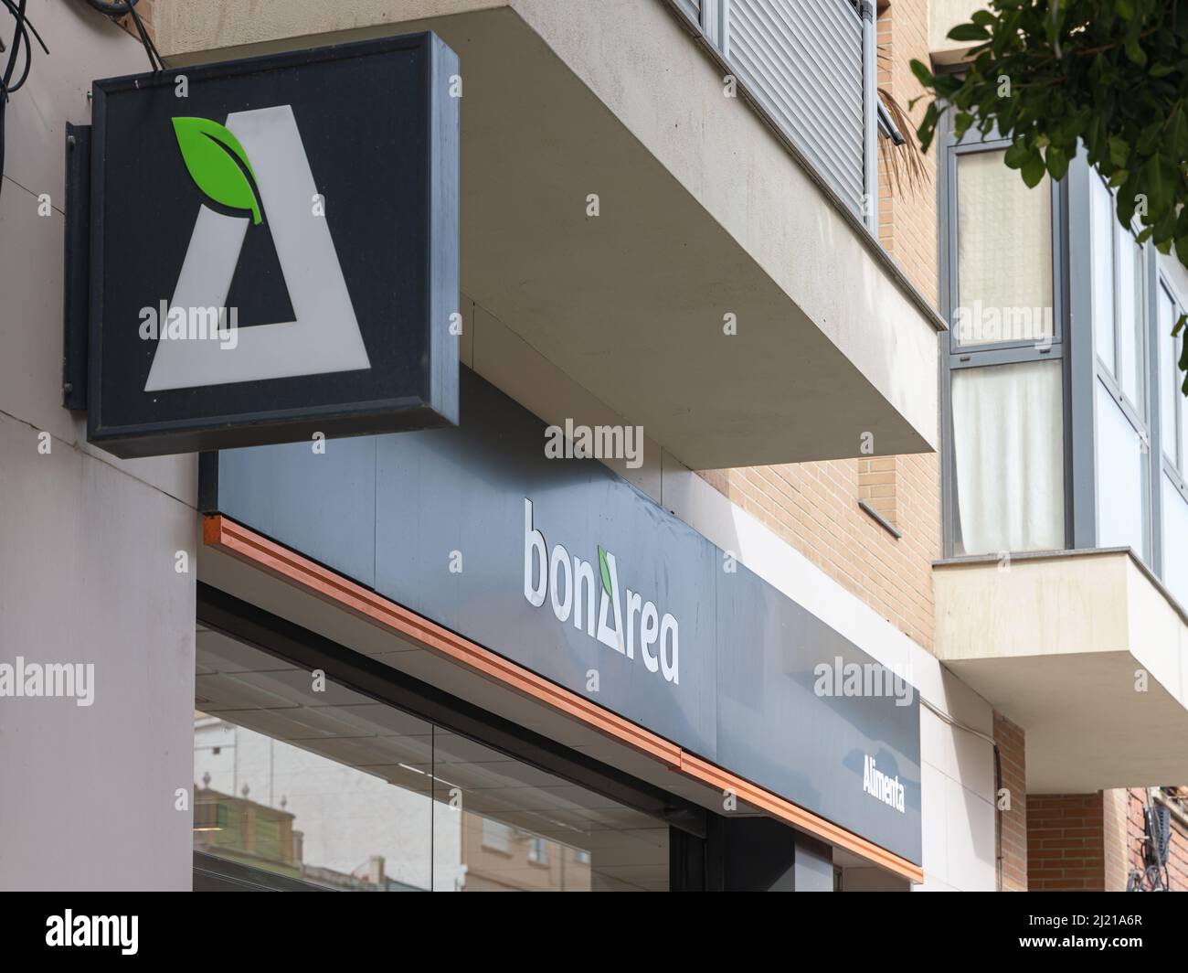 VALENCIA, SPAIN - MARCH 28, 2022: Bonarea is a Spanish supermarket ...