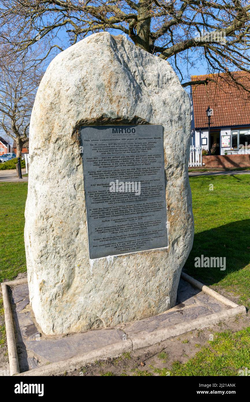 MH100 centenary monument marking 100 years of former RAF Martlesham ...