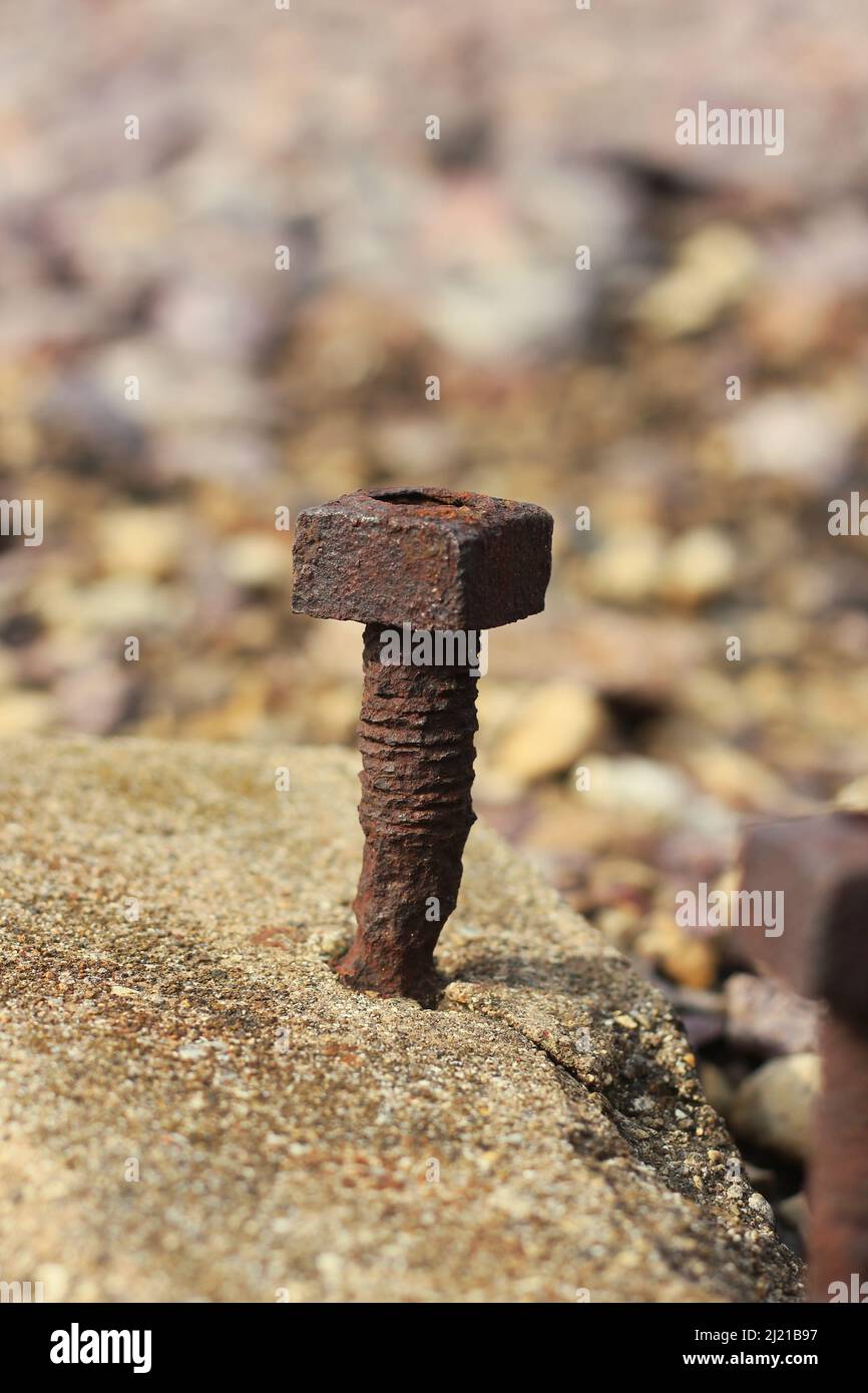 Screw rusty broken concrete hi-res stock photography and images - Alamy