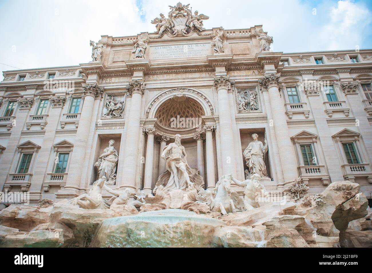 Beautiful Fountain de Trevi in Rome, Italy. The most popular area in ...