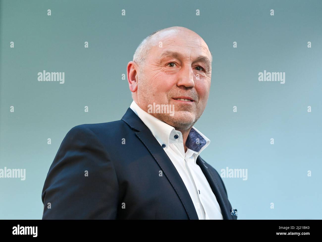 Berlin, Germany. 28th Mar, 2022. Former national soccer player Jonny ...