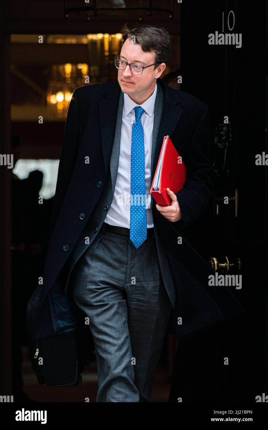 LONDON, UK. 29 March, 2022 . Simon Clarke, Chief Secretary to the ...