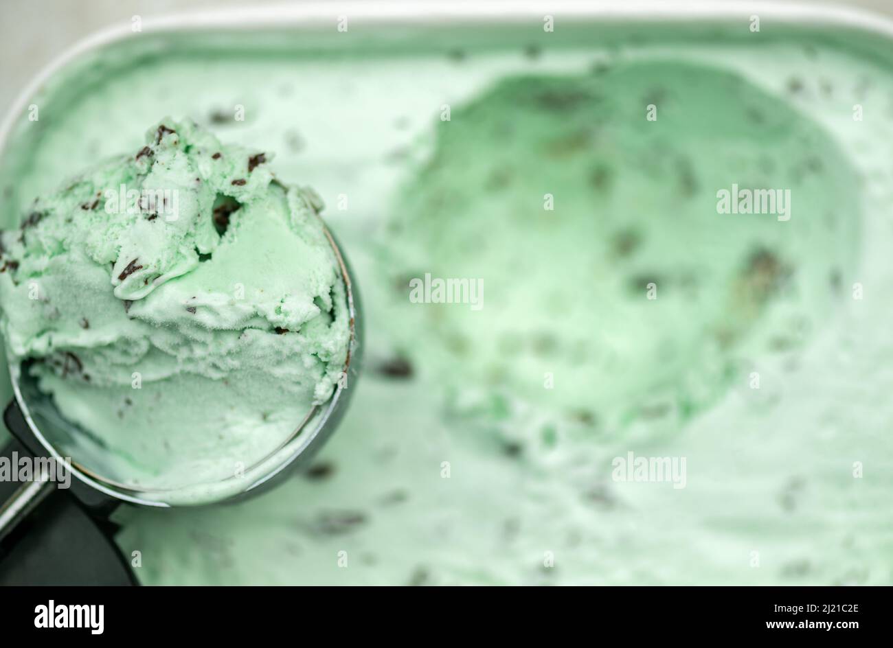 Mint Choc Chip Ice Cream Stock Photo - Alamy