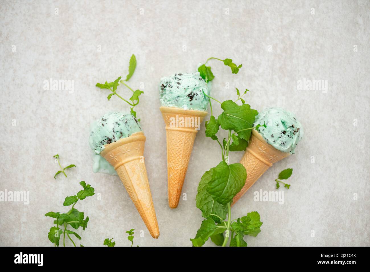 Mint Choc Chip Ice Cream Stock Photo - Alamy