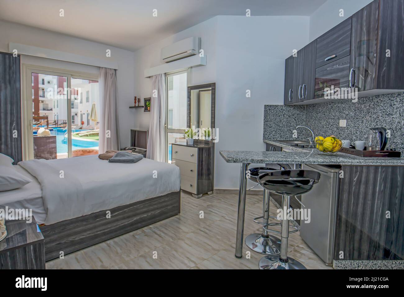 Interior design decor furnishing of luxury show home studio apartment ...