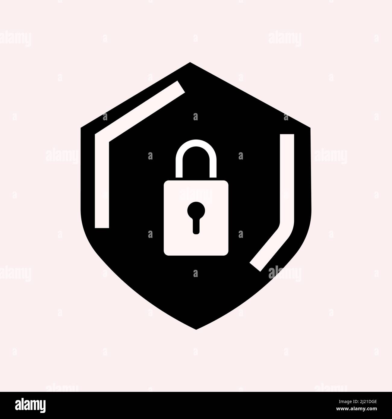 Data safety padlock shield Stock Vector Images - Alamy