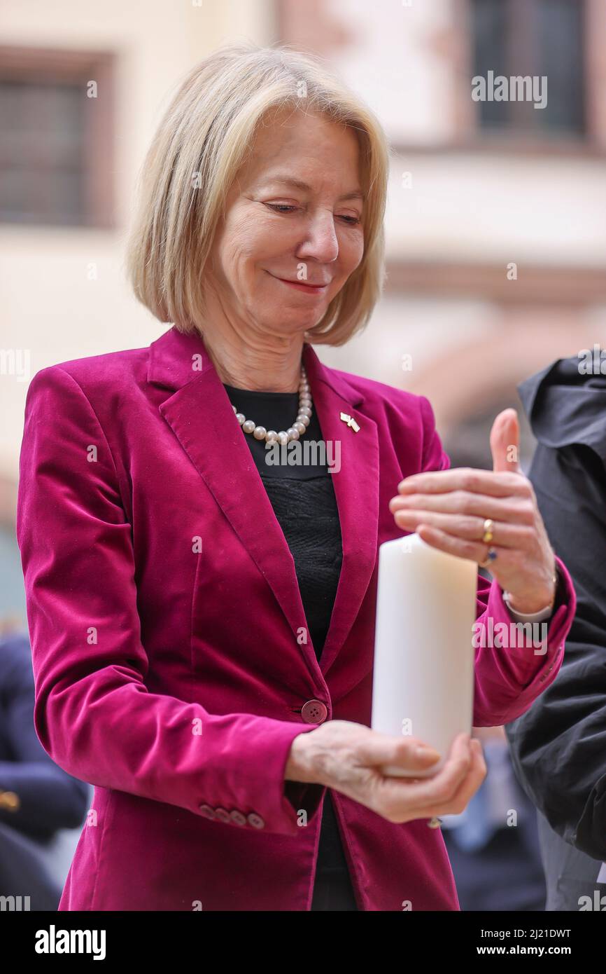 Leipzig, Germany. 29th Mar, 2022. Amy Gutmann, the new U.S. ambassador ...