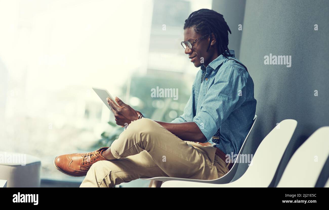 When you cant wait anymore, your device is here. Shot of a young ...