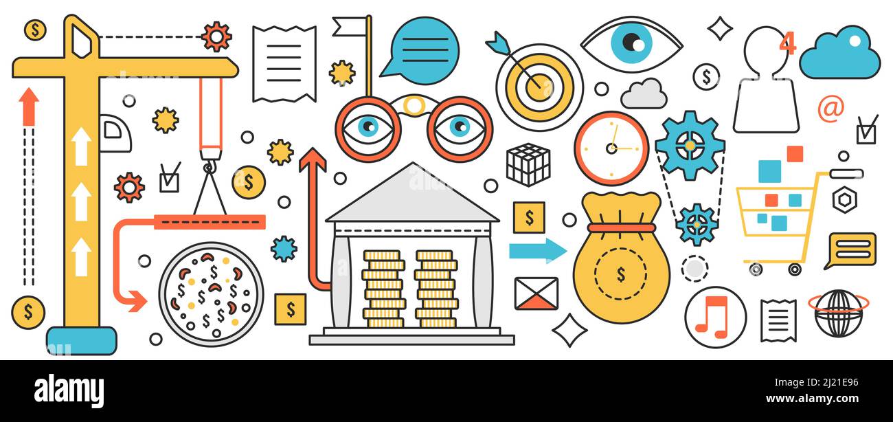 Business development process. Industry construction site with abstract ...