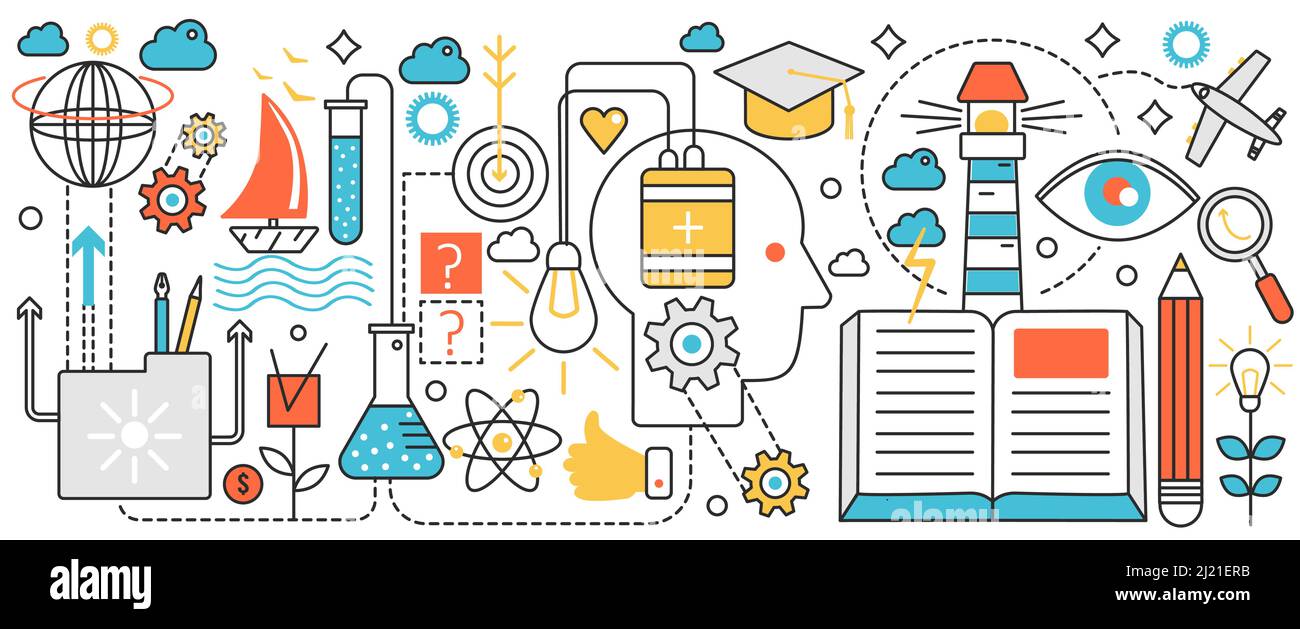 Creative rational thinking and brainstorm technology. Research process ...