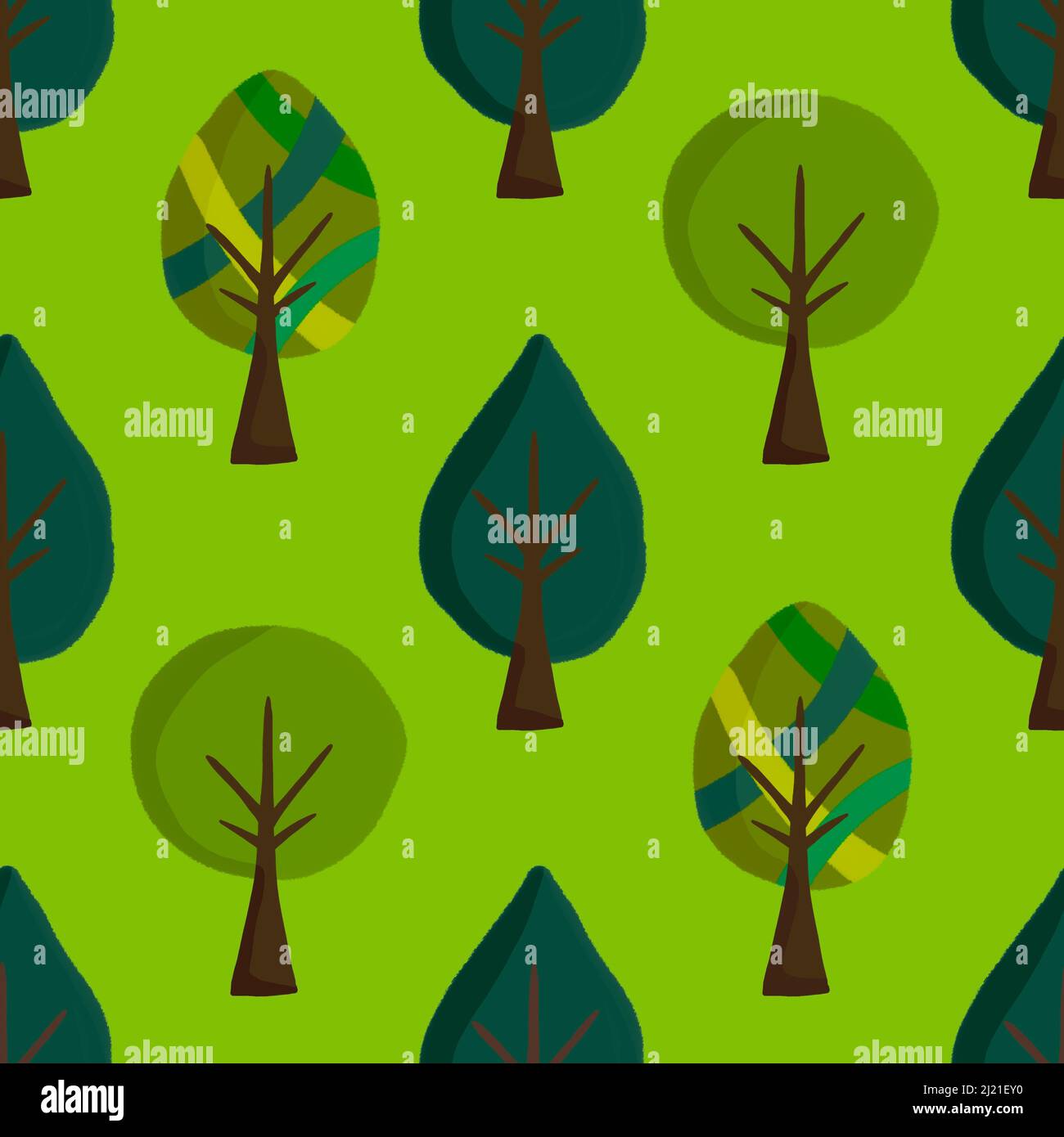 Floral seamless trees pattern for fabrics and textiles and packaging ...