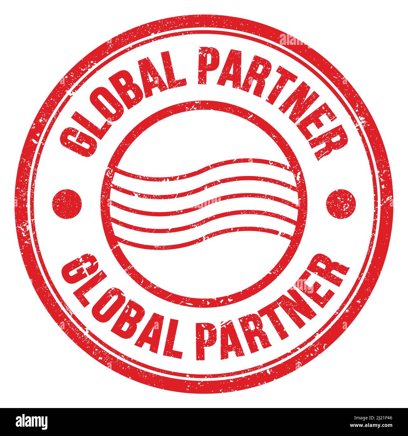 GLOBAL PARTNER word written on red round postal stamp sign Stock Photo ...