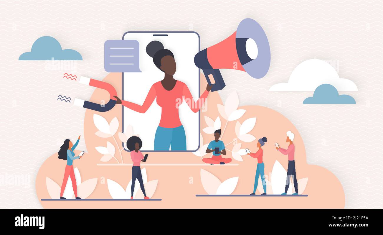 Online influence on customers loyalty, target content promotion. Social ...