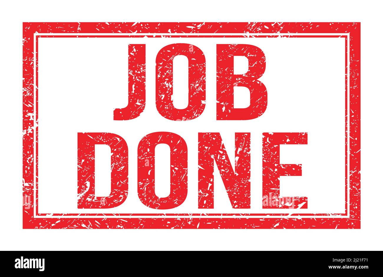 JOB DONE, words written on red rectangle stamp sign Stock Photo - Alamy
