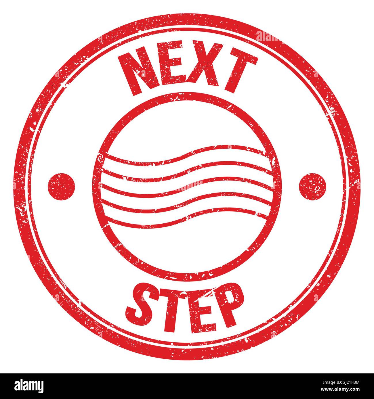 NEXT STEP text written on red round postal stamp sign Stock Photo - Alamy