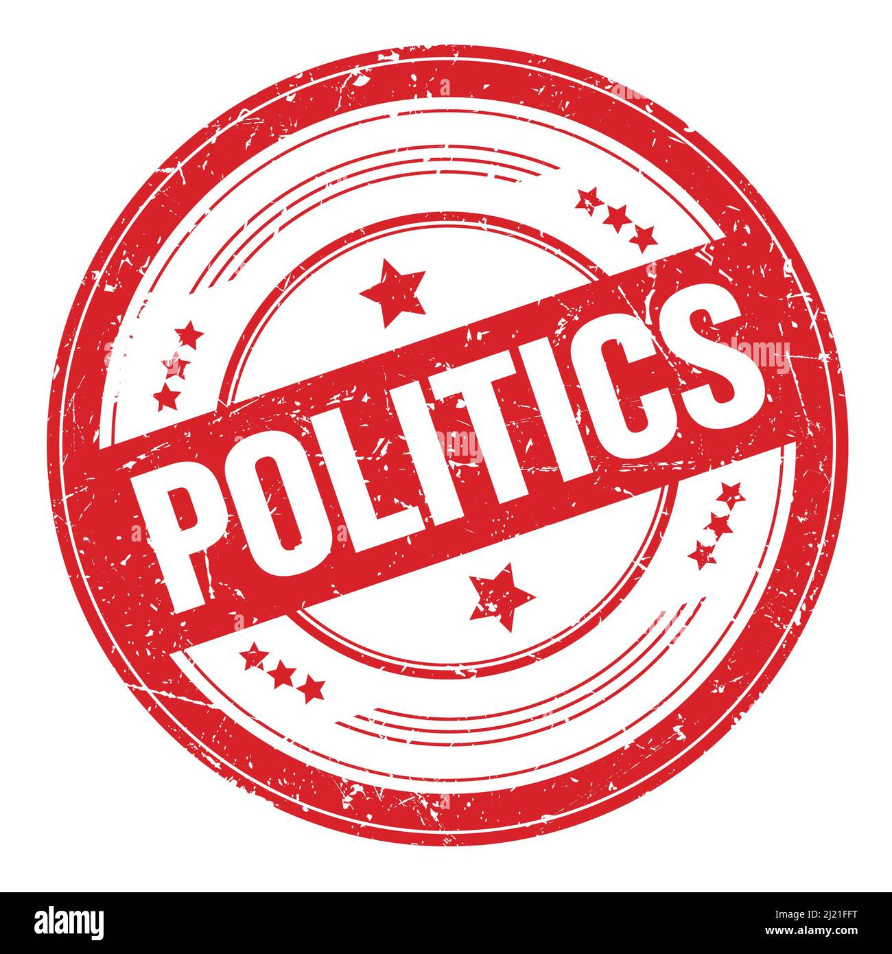 POLITICS text on red round grungy texture stamp Stock Photo - Alamy
