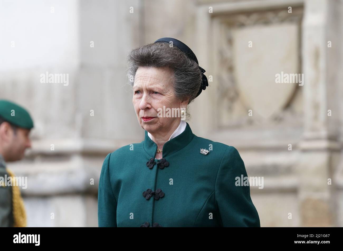 Princess Royal leaving after for a Service of Thanksgiving for the life ...