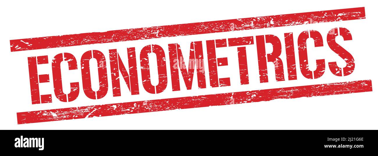 ECONOMETRICS text on red grungy rectangle stamp sign Stock Photo - Alamy