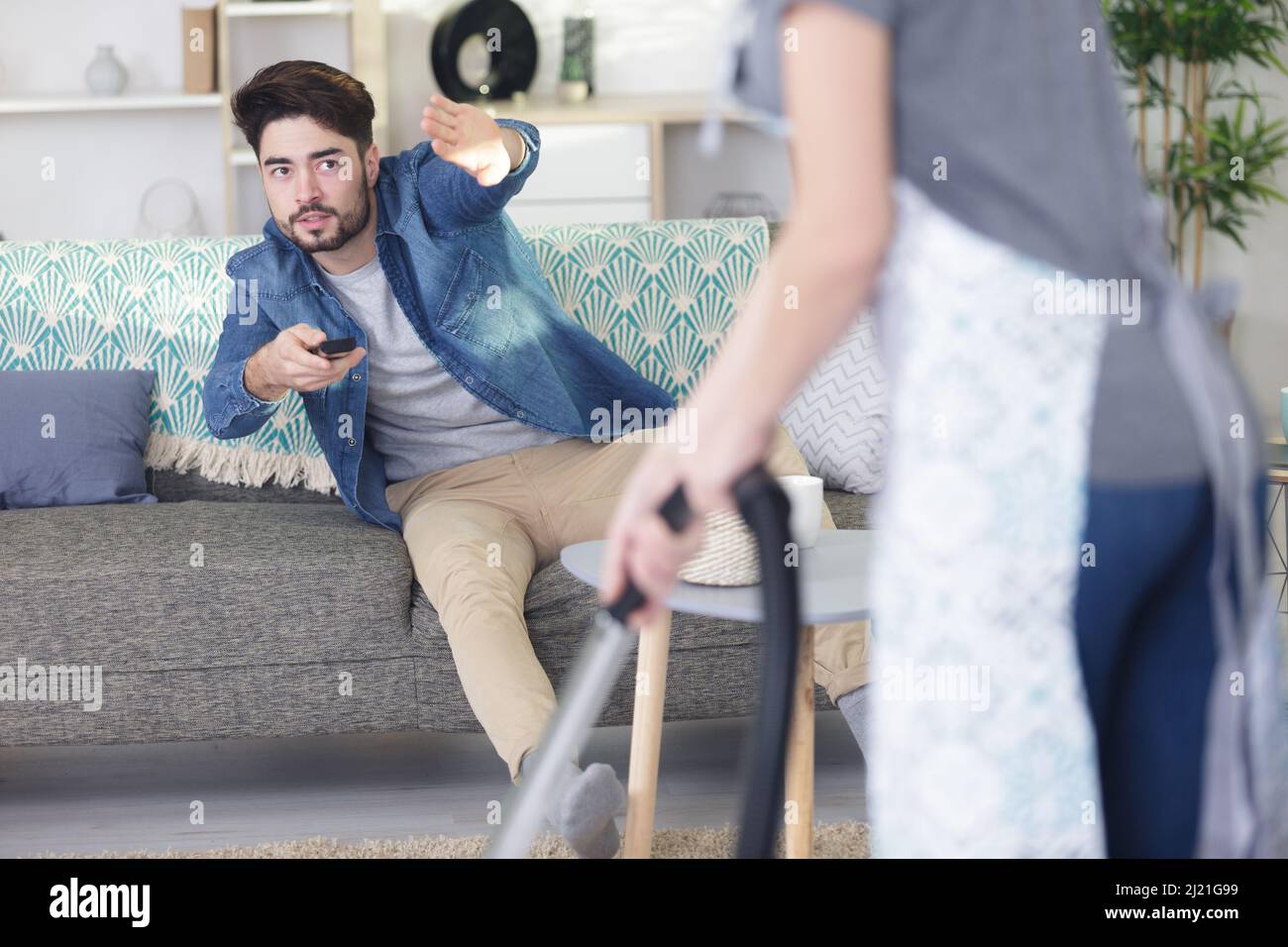 Woman controlling man relationship hi-res stock photography and images ...