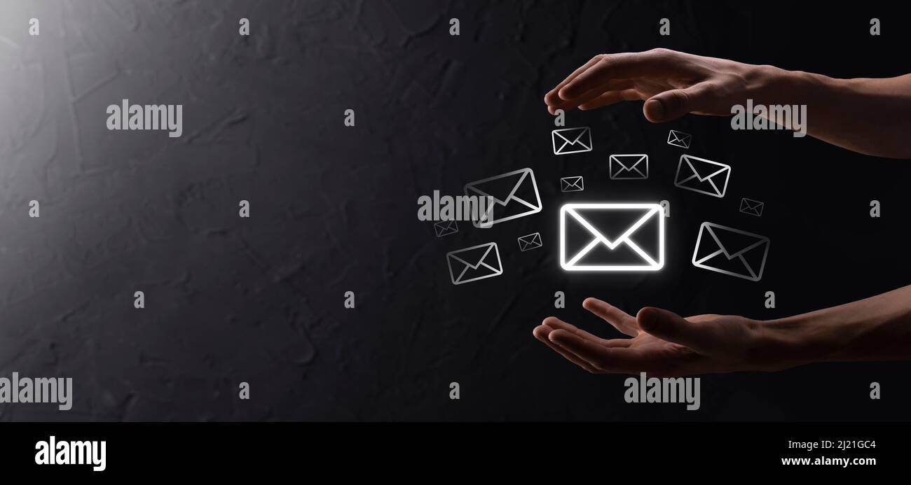 Email marketing and newsletter concept.Contact us by newsletter email ...