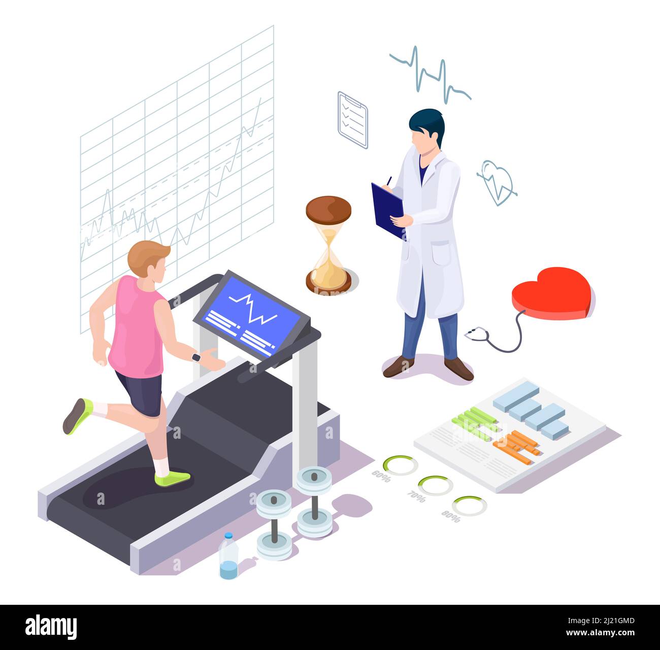 Cardio control vector with patient and doctor Stock Vector Image & Art ...