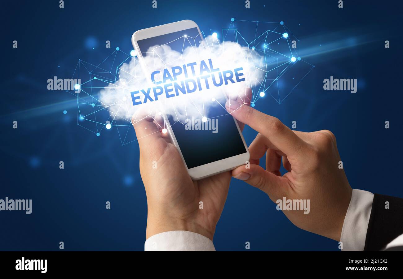 Hand using smartphone with cloud business concept Stock Photo - Alamy