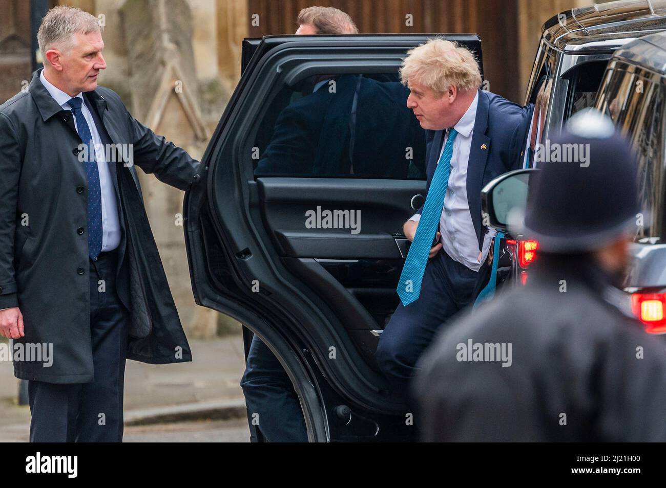 London, UK. 29th Mar, 2022. Prime Minister Boris Johnson arrives - HRH ...