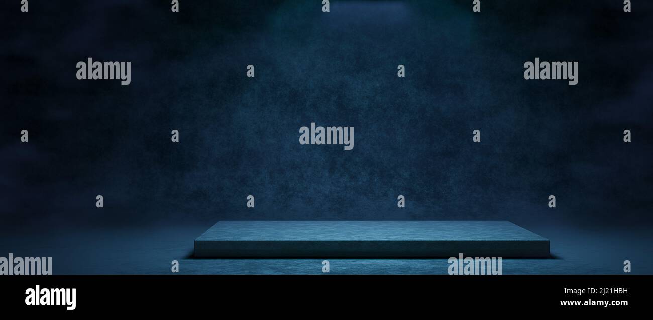 Elegant And Luxurious Promotion Stand Dark Room Blue Turquoise Colors ...