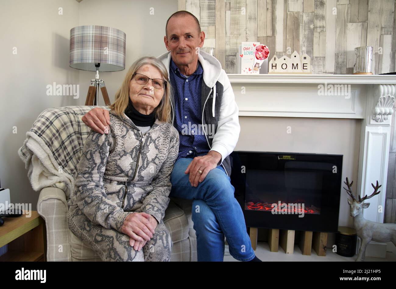Michael Felton with his elderly mother-in-law Nadia, who left Kharkiv ...