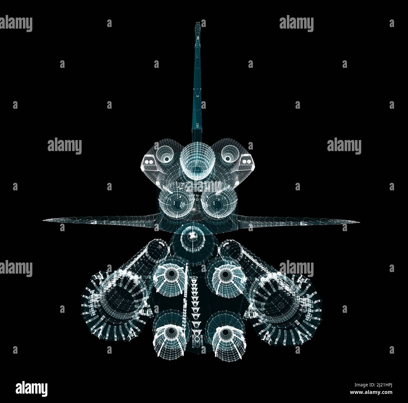 Abstract space rocket and shuttle. All of the particles Stock Photo - Alamy