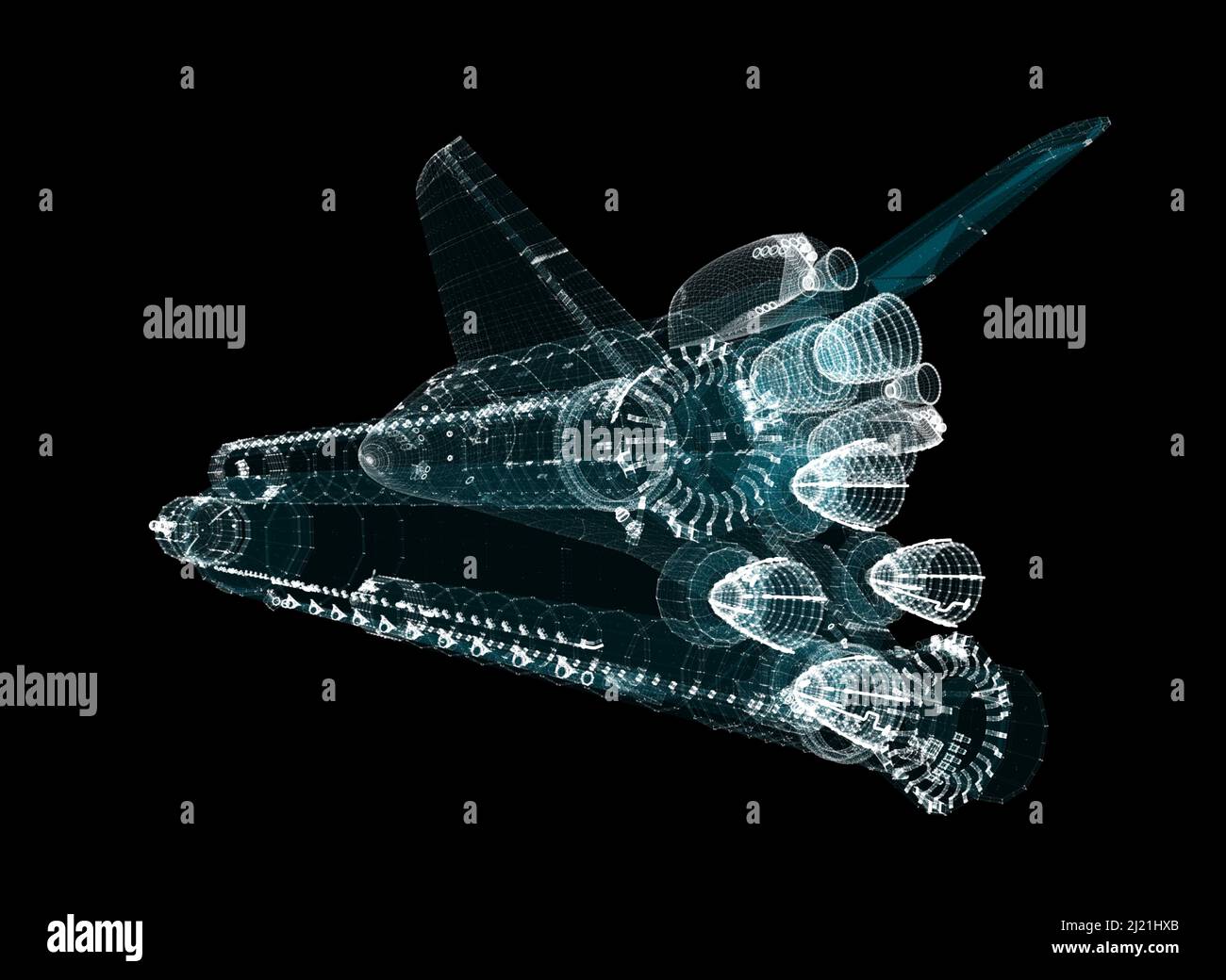 Abstract space rocket and shuttle. All of the particles Stock Photo - Alamy